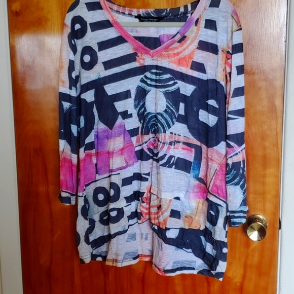 tango mango | Tops | Artsy Tango Mango Layered Hilo Hem Top | Poshmark